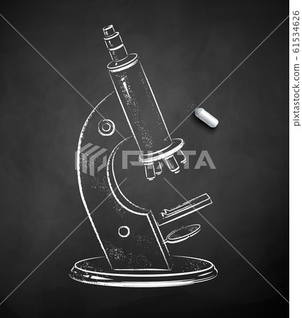Chalk drawn illustration of microscope-插圖素材 [61534626] - PIXTA圖庫