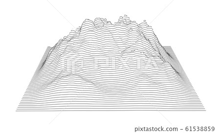 Curve lines in shape of part of mountain range - Stock Illustration ...