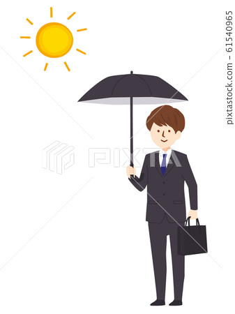 A man holding a parasol - Stock Illustration [61540965] - PIXTA