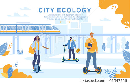City People Riding Eco Friendly Personal Transport - Stock Illustration ...