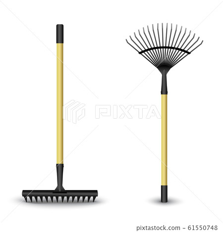 black rake isolated on a white background. - Stock Illustration ...