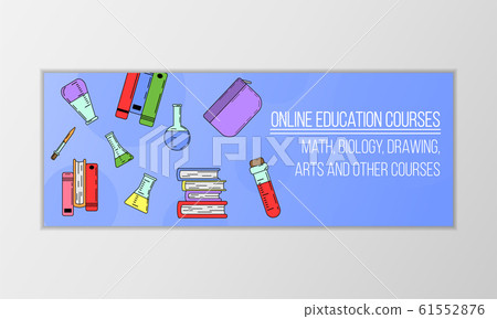 Education courses banner concept. Modern... - Stock Illustration ...