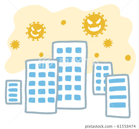 Deformed pollen and building street - Stock Illustration [61558474] - PIXTA