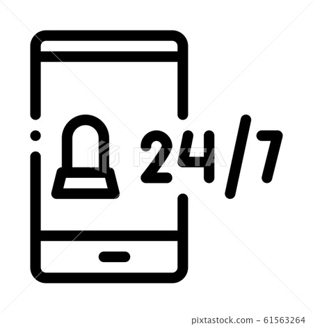 Mobile Service Icon Vector Outline Illustration - Stock Illustration ...