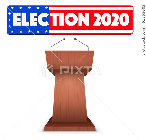 Podium Tribune with Symbol of USA Election 2020 - Stock Illustration ...