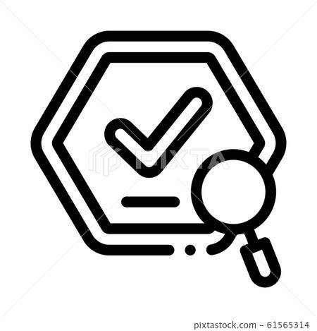 Check Mark Icon Vector Outline Illustration - Stock Illustration ...