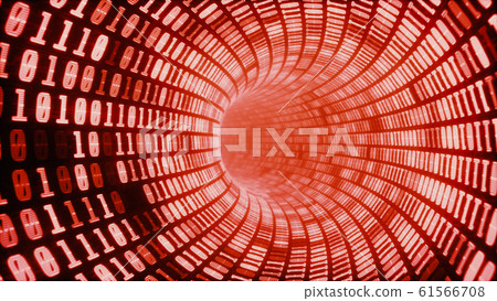 Digital Binary Code Tunnel Red - Stock Illustration [61566708] - PIXTA