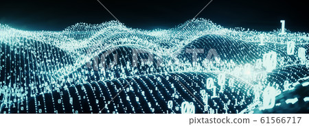 Binary Code Landscape Panoramic Blue - Stock Illustration [61566717 ...