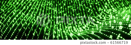 Binary Code Landscape Close up Green - Stock Illustration [61566719 ...