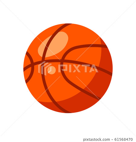 Icon of red basketball ball in flat style. - Stock Illustration ...
