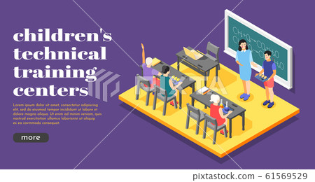 Children Technical Training Background - Stock Illustration [61569529 ...