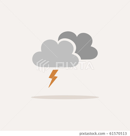 Storm. Icon with shadow on a beige background - Stock Illustration ...