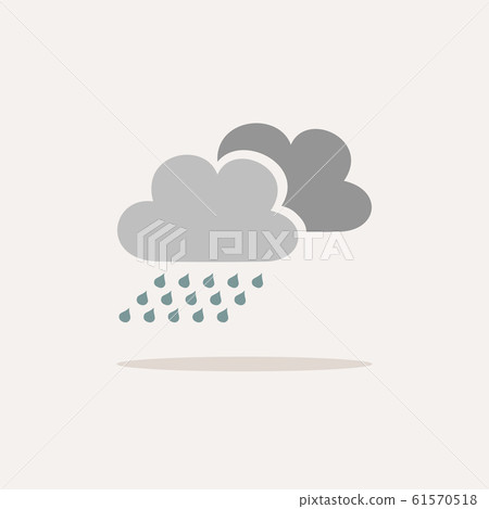 Rain. Icon with shadow on a beige background - Stock Illustration ...