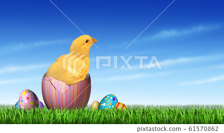 Easter Chick Egg Hunt - Stock Illustration [61570862] - PIXTA