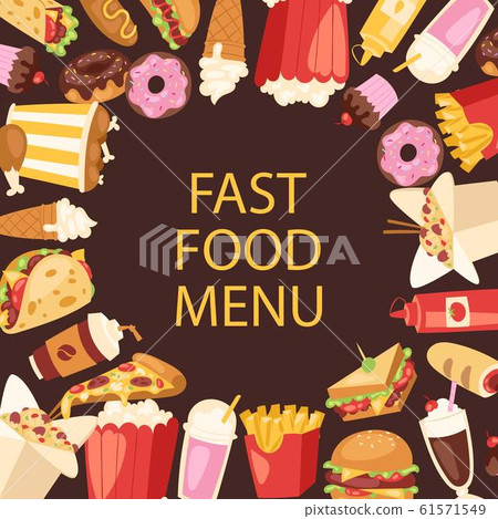 Fast food menu frame vector illustration.... - Stock Illustration ...