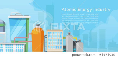 Atomic energy industry with low poly nuclear... - Stock Illustration ...