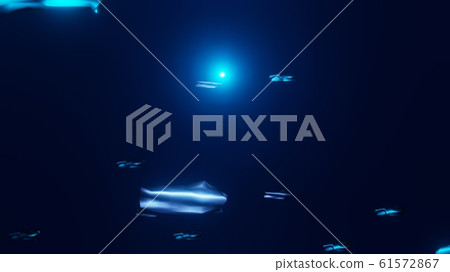 An object flying blue in the dark - Stock Illustration [61572867] - PIXTA