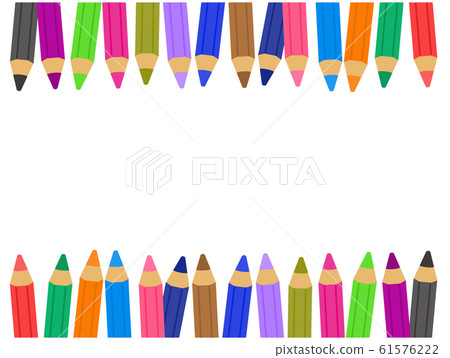 Pencil notebook top and bottom frame design... - Stock Illustration ...