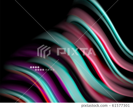 Silk smooth lines on black, liquid fluid color... - Stock Illustration ...