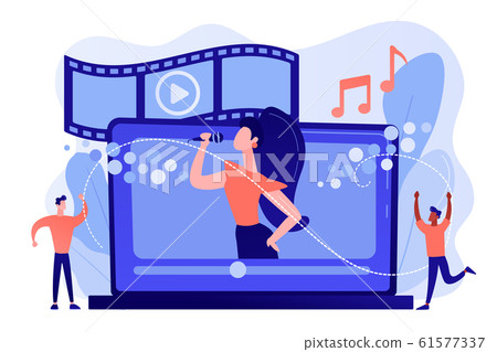 Music video concept vector illustration. - Stock Illustration [61577337 ...