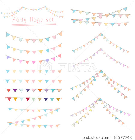 Party flags set isolated on white background.... - Stock Illustration ...
