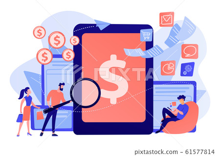 E-invoicing concept vector illustration. - Stock Illustration [61577814 ...