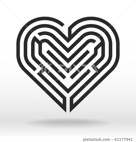 Heart maze puzzle vector background - Stock Illustration [61577942] - PIXTA