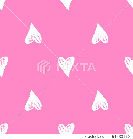 Heart seamless pattern with hand drawn... - Stock Illustration ...