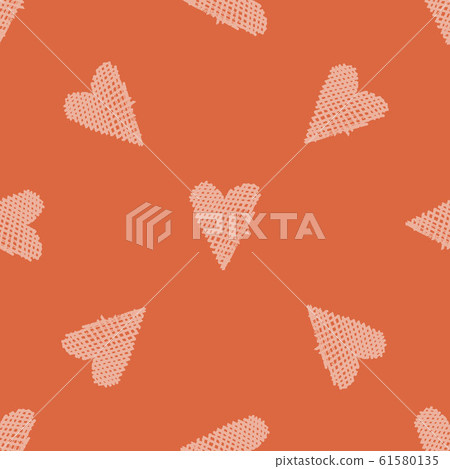 Heart seamless pattern with hand drawn... - Stock Illustration ...