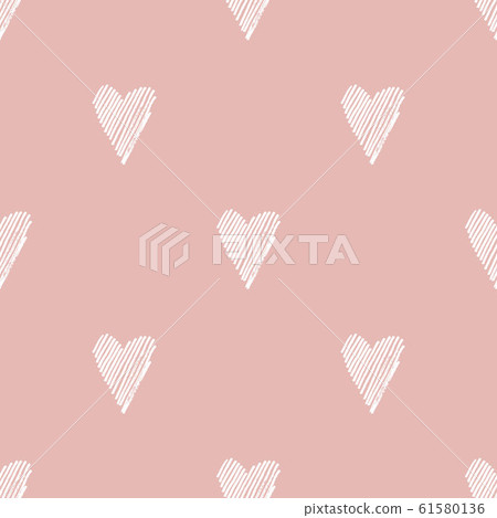 Heart seamless pattern with hand drawn... - Stock Illustration ...