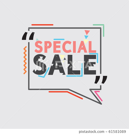 Spacial Sale Text Bubble with Trendy Flat... - Stock Illustration ...