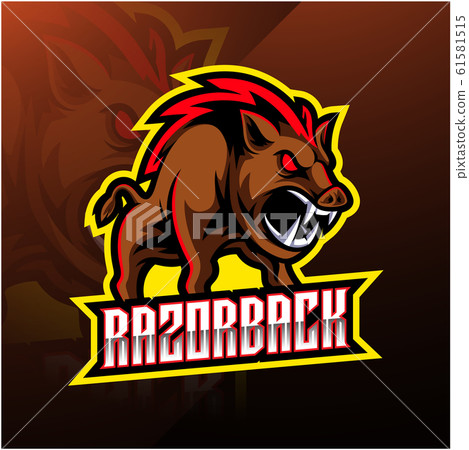 Razorback sport mascot logo design - Stock Illustration [61581515] - PIXTA