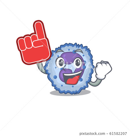 Basophil cell mascot cartoon style holding a... - Stock Illustration ...