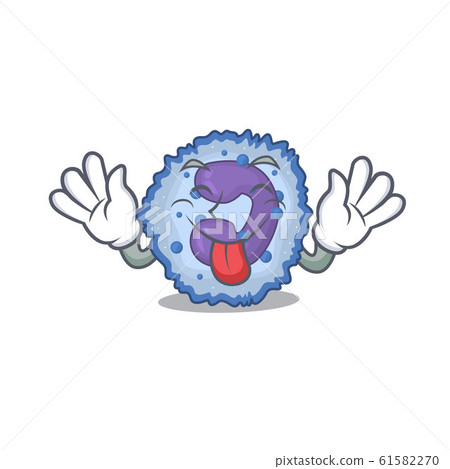 Cute basophil cell cartoon mascot style with... - Stock Illustration ...