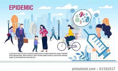 Protecting People from Epidemic Flat Landing Page - Stock Illustration ...