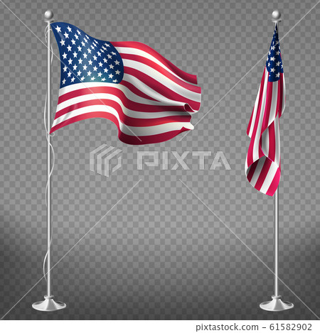 realistic flags of United States of America - Stock Illustration ...