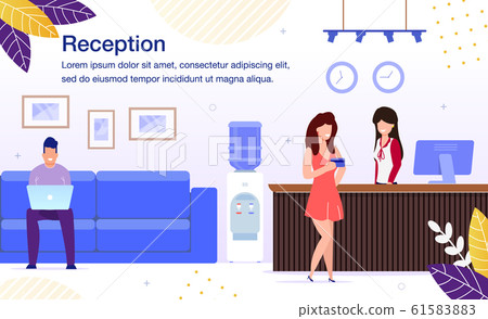 Reception Service for Hotel Clients Vector Banner - Stock Illustration ...