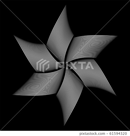 Star shape. Rotation movement. Striped lines - Stock Illustration ...