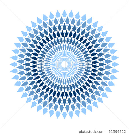 Blue arrows pattern. Circle design element. - Stock Illustration ...