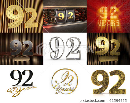 Set of number ninety-two years celebration - Stock Illustration ...