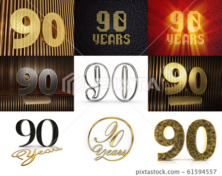 Set of number ninety years celebration - Stock Illustration [61594557 ...