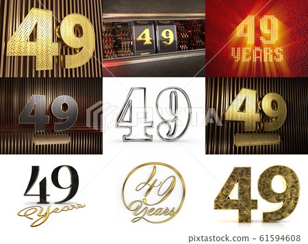Set of number forty-nine years celebration - Stock Illustration ...