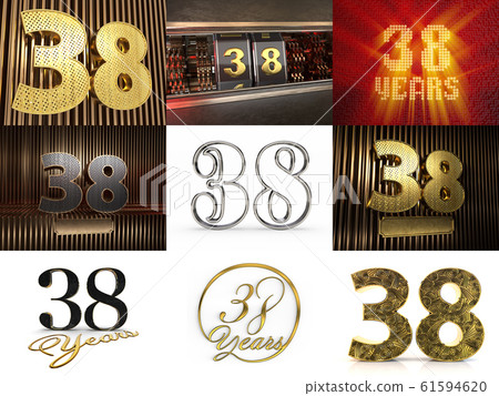 Set of number thirty-eight years celebration - Stock Illustration ...