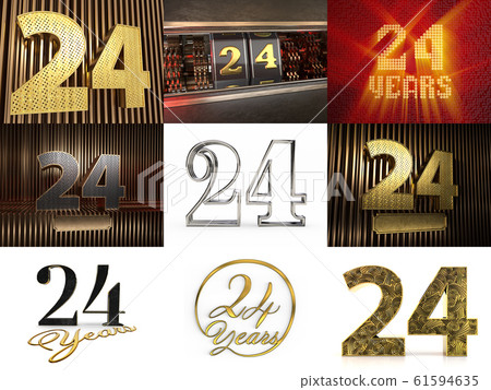 Set of number twenty-four years celebration - Stock Illustration ...