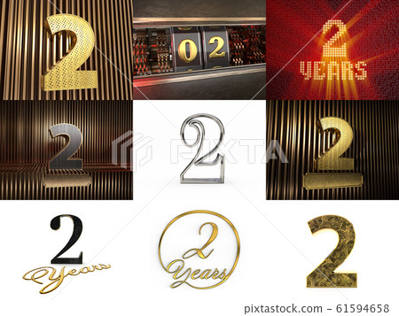 Set of number two years celebration - Stock Illustration [61594658] - PIXTA