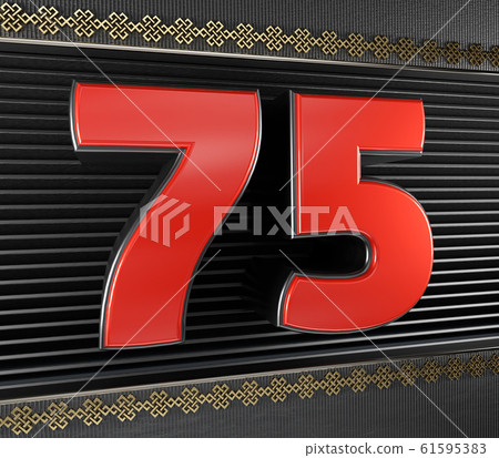 Red number 75 with endless knot - Stock Illustration [61595383] - PIXTA