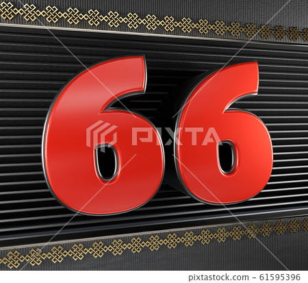 Red number 66 with endless knot - Stock Illustration [61595396] - PIXTA