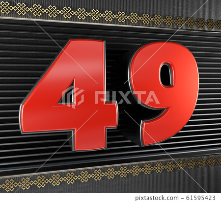 Red number 49 with endless knot - Stock Illustration [61595423] - PIXTA