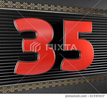 Red number 35 with endless knot - Stock Illustration [61595437] - PIXTA