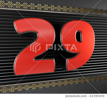 Red number 29 with endless knot - Stock Illustration [61595443] - PIXTA